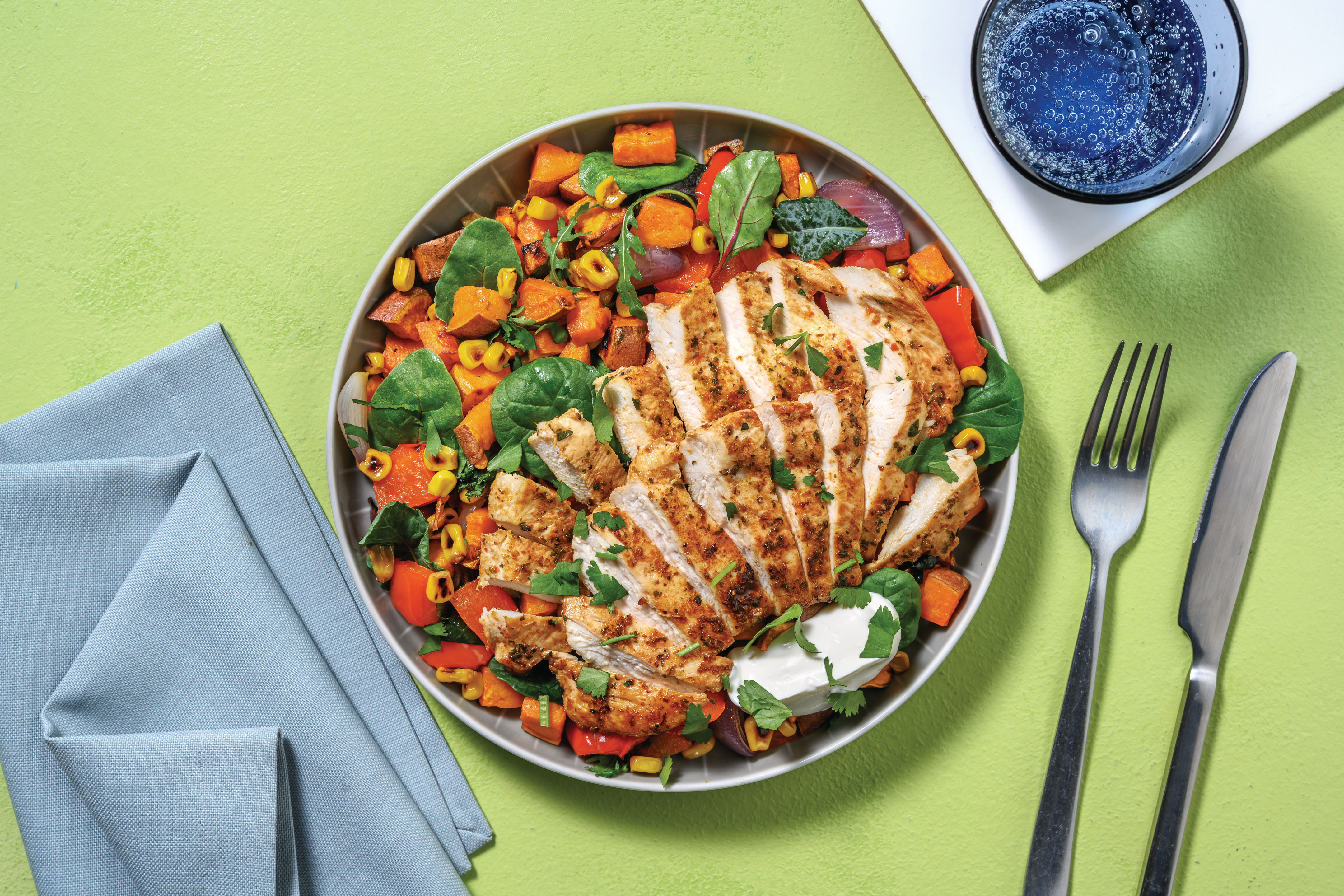 Tex-Mex Chicken & Roast Veggie Salad Recipe | HelloFresh