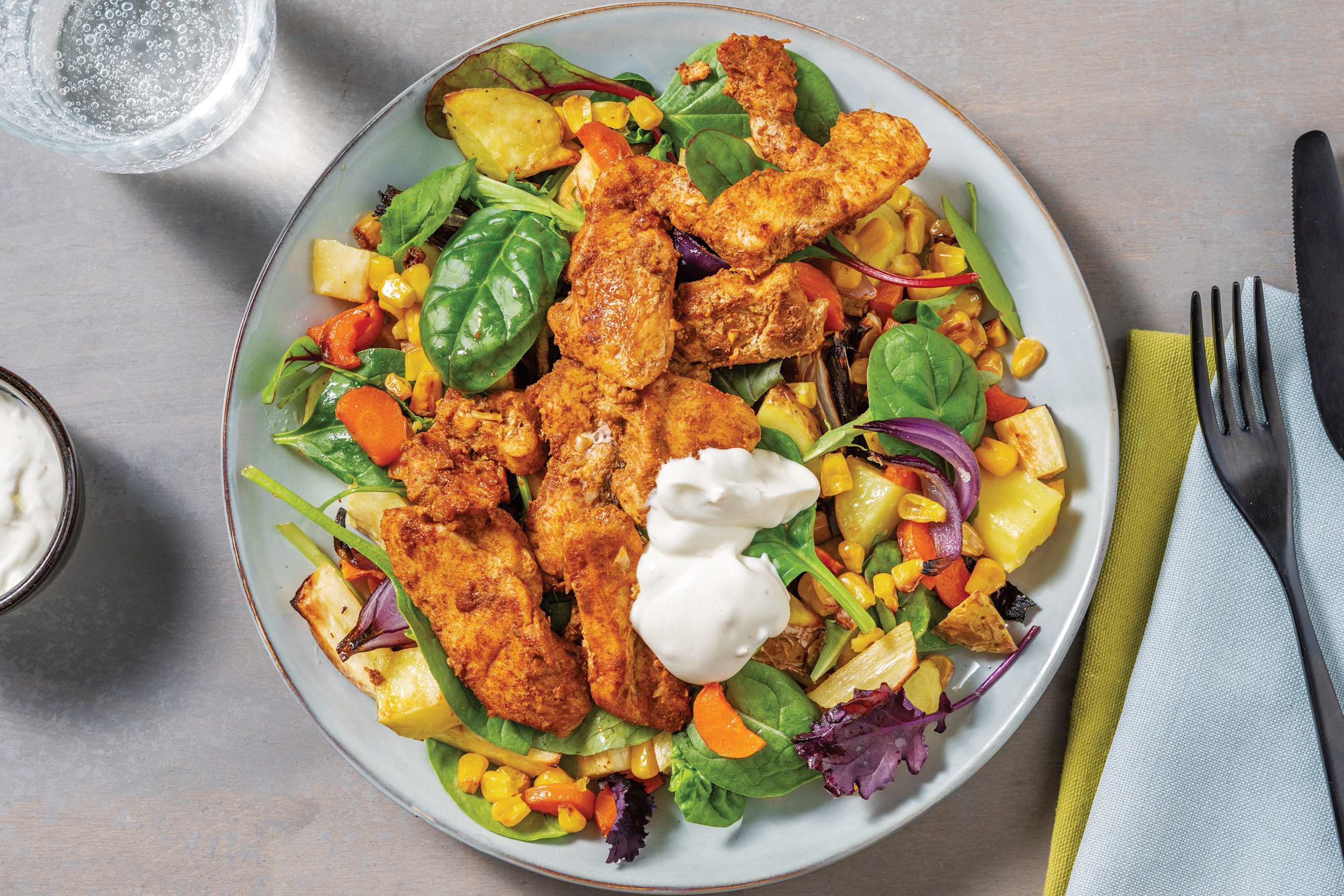 Tex-Mex Chicken & Roast Veggie Salad Recipe | HelloFresh