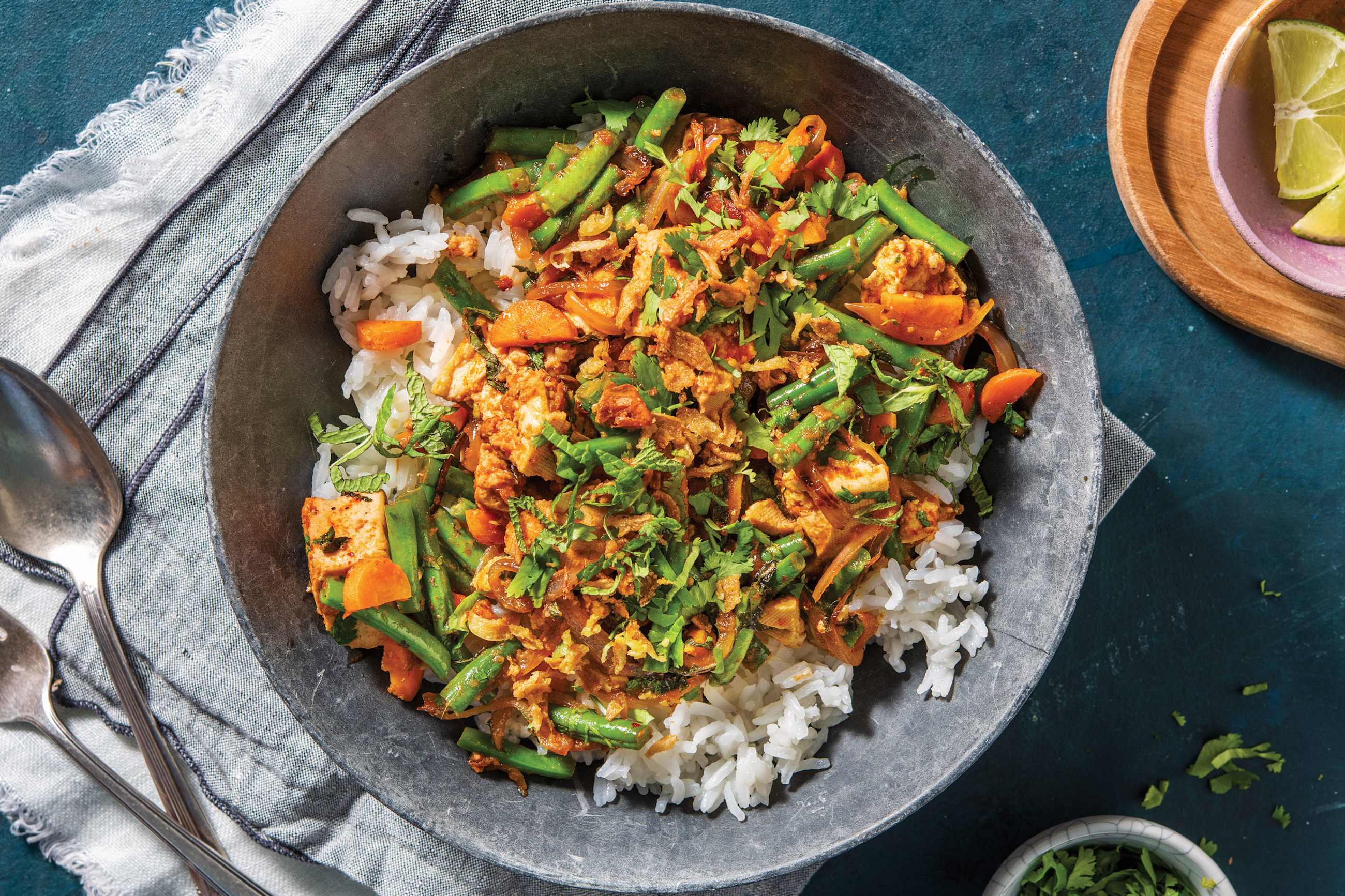 Thai Crumbled Tofu & Green Bean Stir-Fry Recipe | HelloFresh