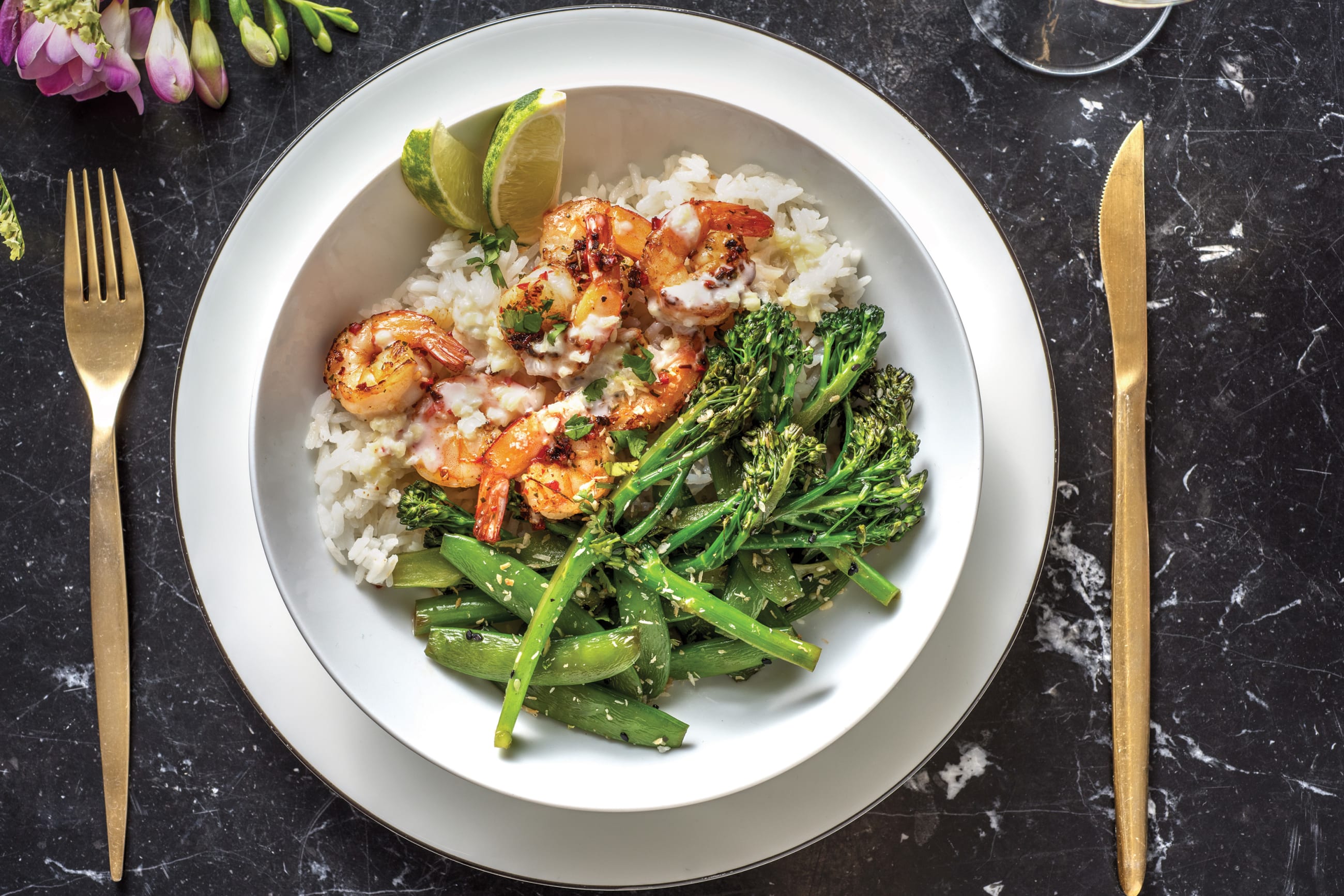 Chilli-Lime Prawns & Sesame Greens Recipe | HelloFresh