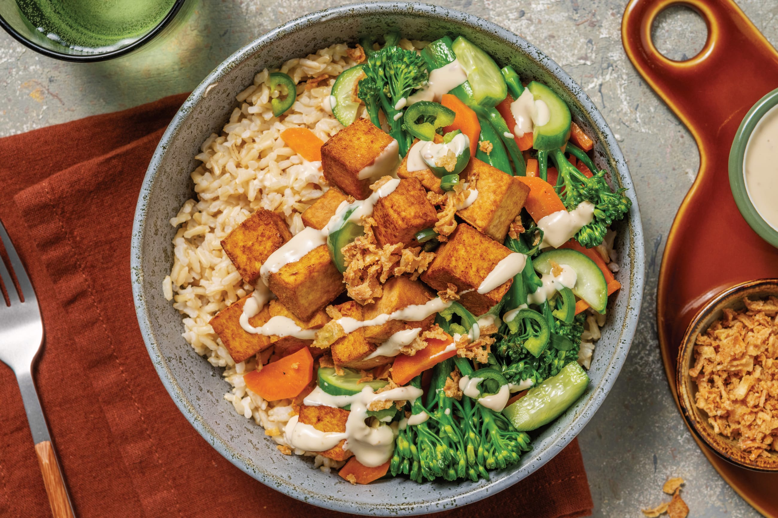 Tofu & Veggie Brown Rice Poke Bowl Recipe | HelloFresh