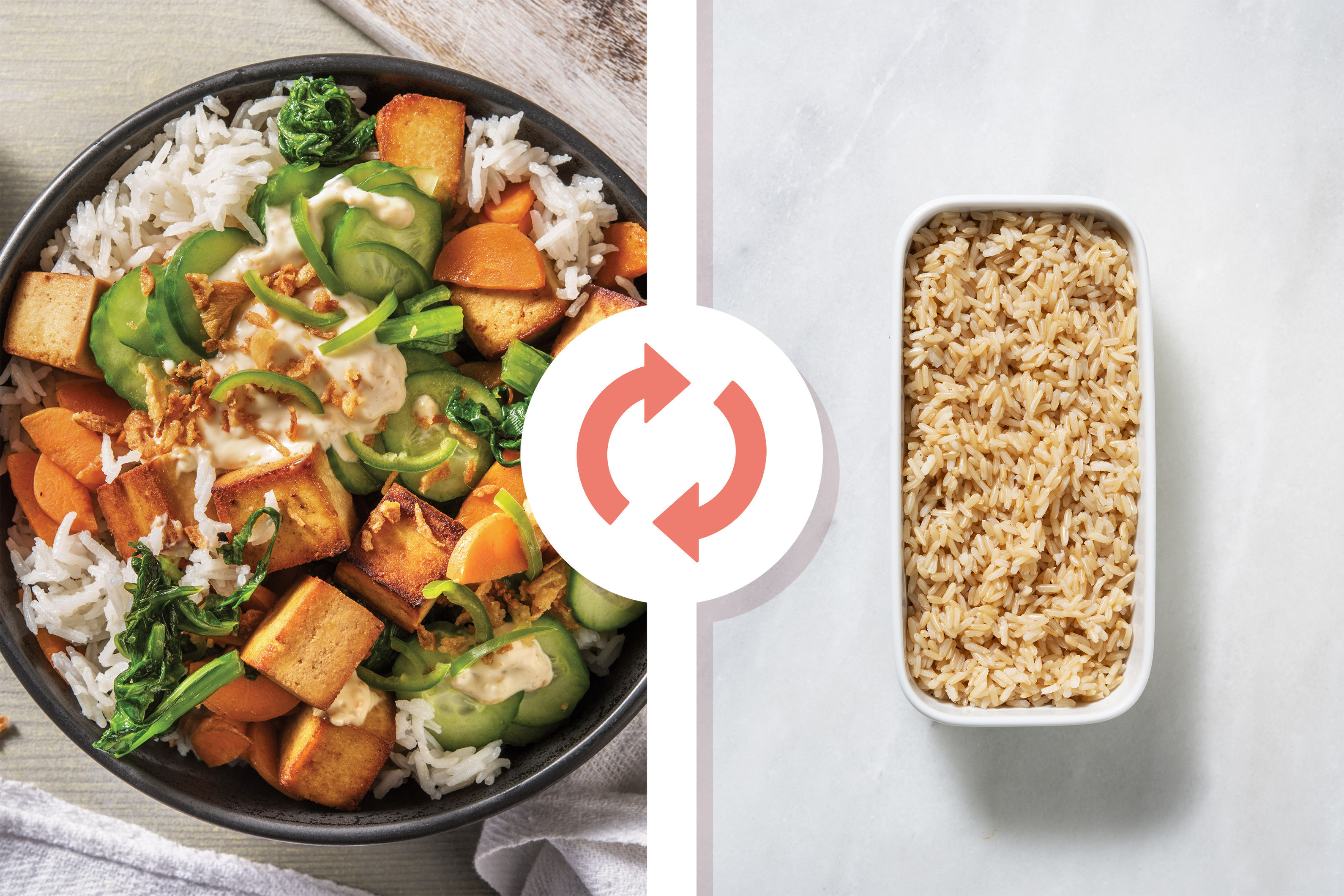 Tofu & Veggie Brown Rice Poke Bowl Recipe | HelloFresh