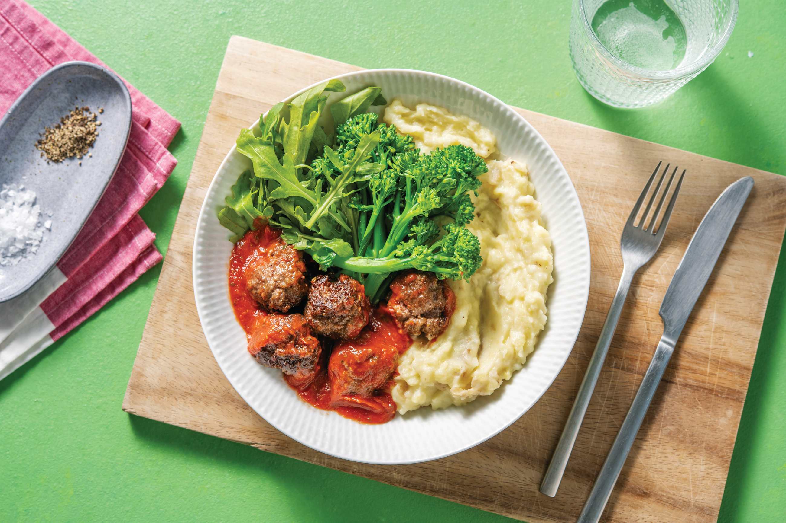 Tuscan Beef Meatballs & Cauliflower Mash Recipe | HelloFresh