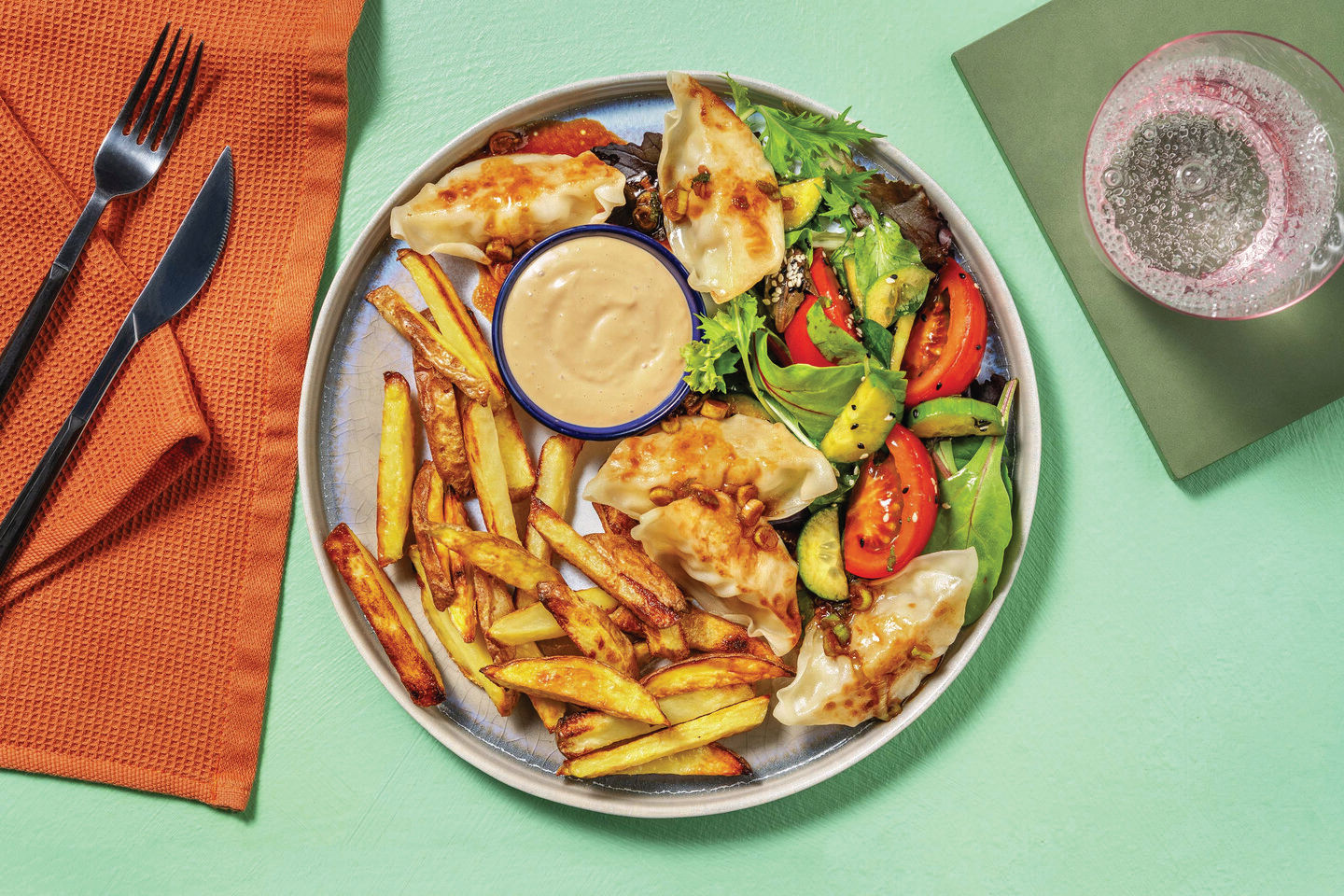 Veggie Gyoza & Sesame Mayo Recipe | HelloFresh