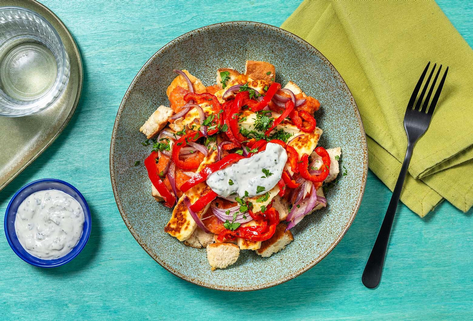 Veggie Iskender! mit Pfannengrillkäse Rezept | HelloFresh