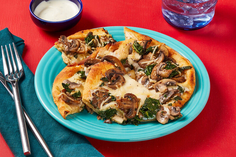 Mushroom & Kale with Sausage Flatbreads Recipe | HelloFresh