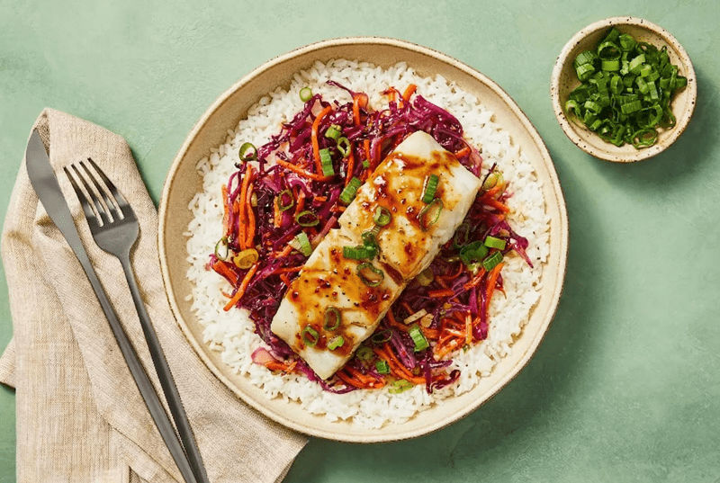 Sticky Ponzu Black Cod Rice Bowls Recipe | HelloFresh