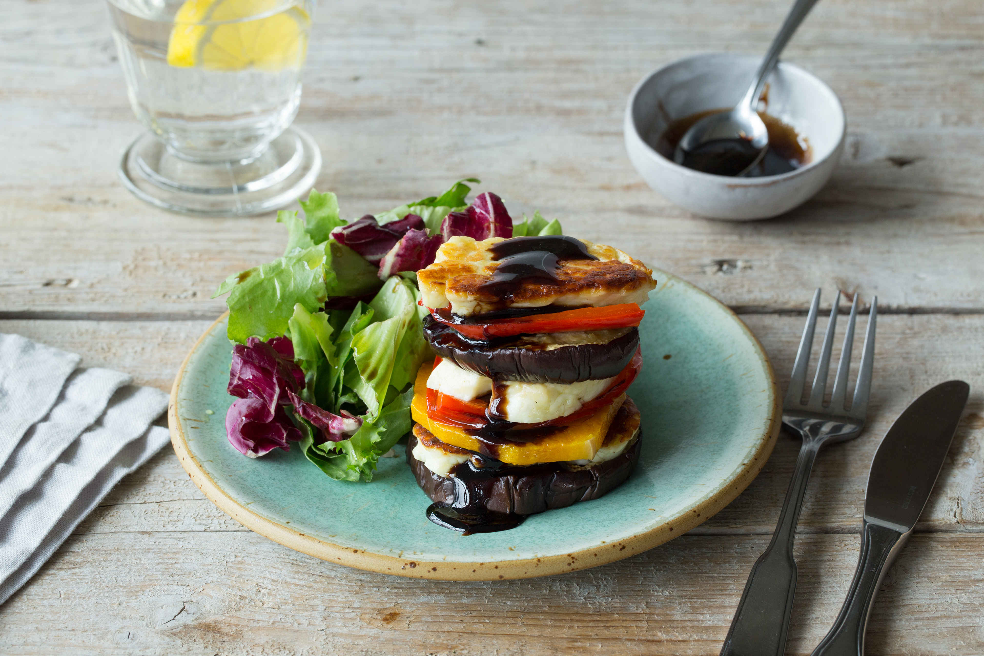 Haloumi Stack with Caramelised Balsamic Vinegar Recipe | HelloFresh