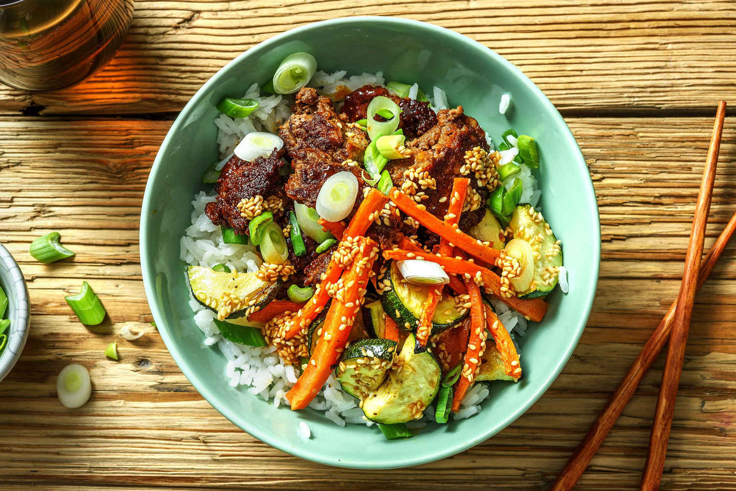 Bibimbap Rice Bowl and Spicy Sesame Sauce Recipe | HelloFresh