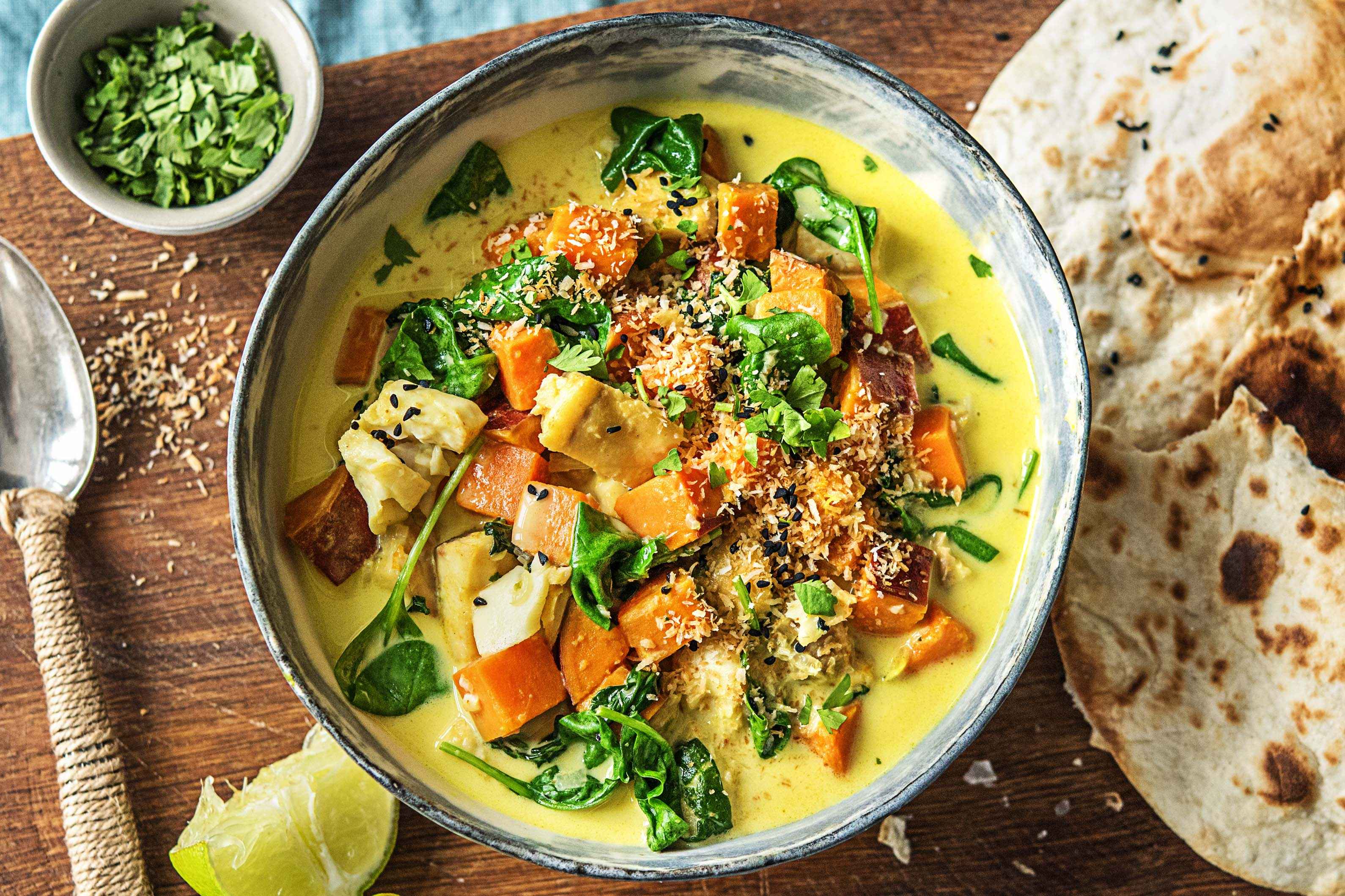 Fish Curry, Sweet Potato & Chapatis Recipe | HelloFresh