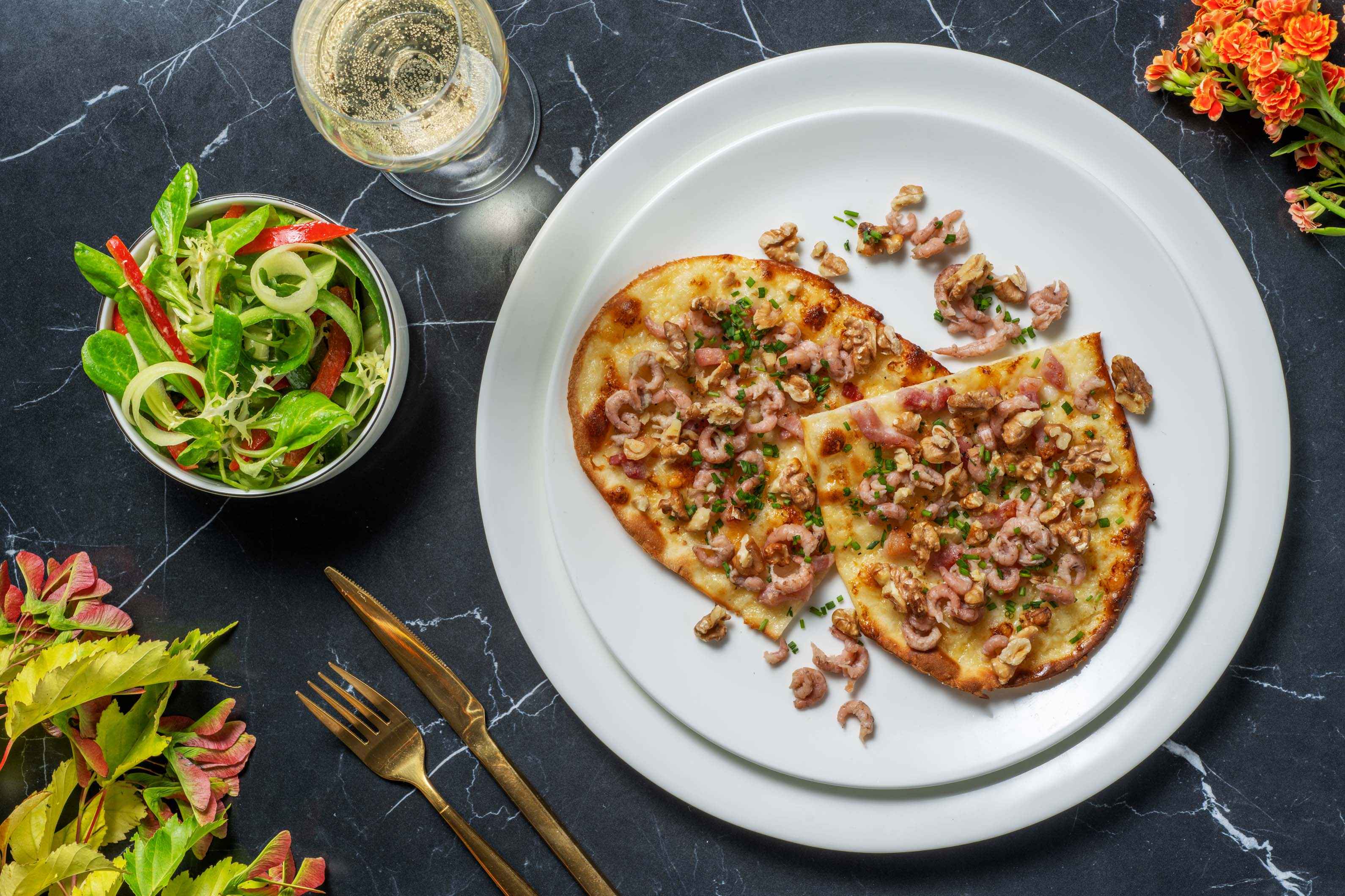 Flammekueche aux crevettes Recette | HelloFresh