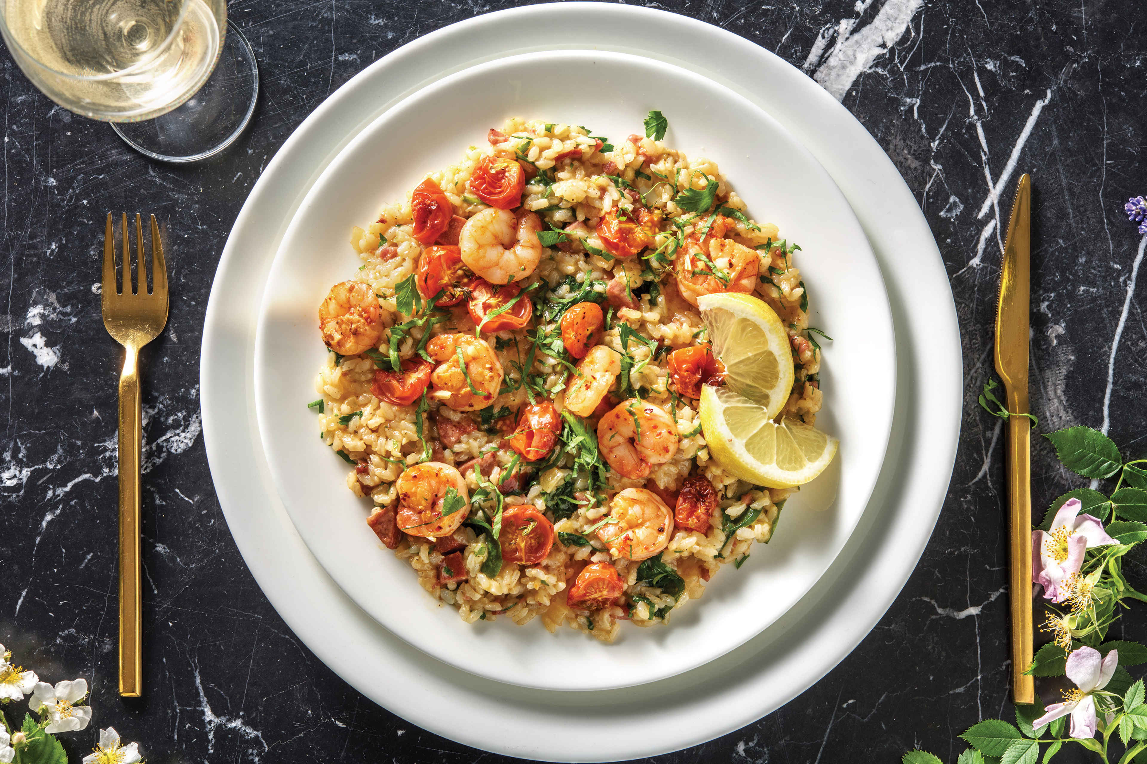 Garlic Prawns & Chorizo Risotto Recipe | HelloFresh