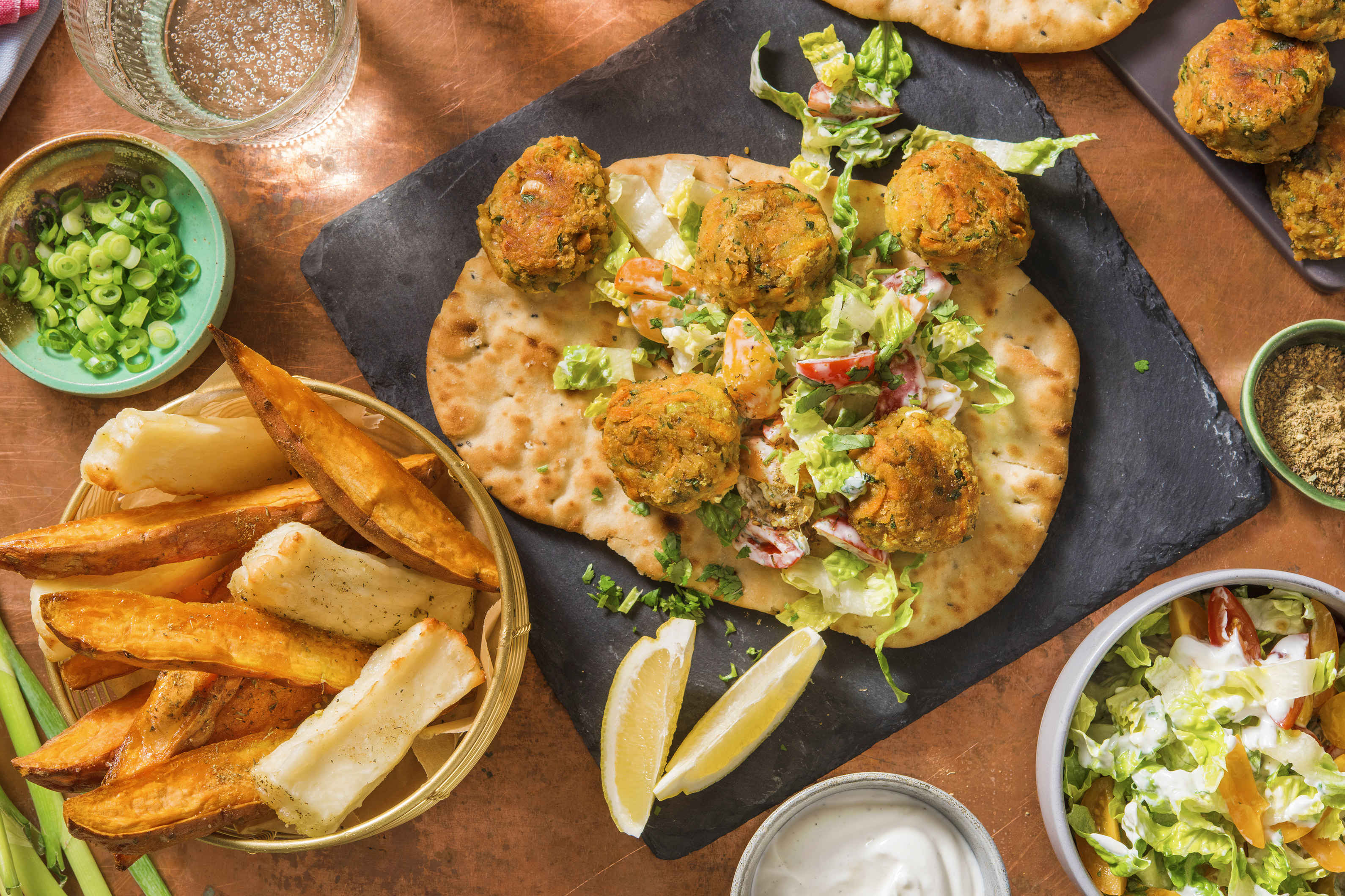 Herby Falafel Flatbreads Recipe | HelloFresh