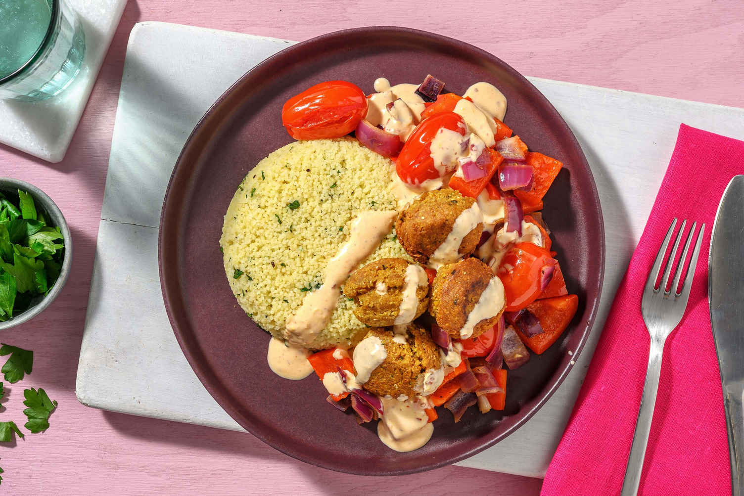 Falafels et couscous vert façon nord-africaine Recette | HelloFresh