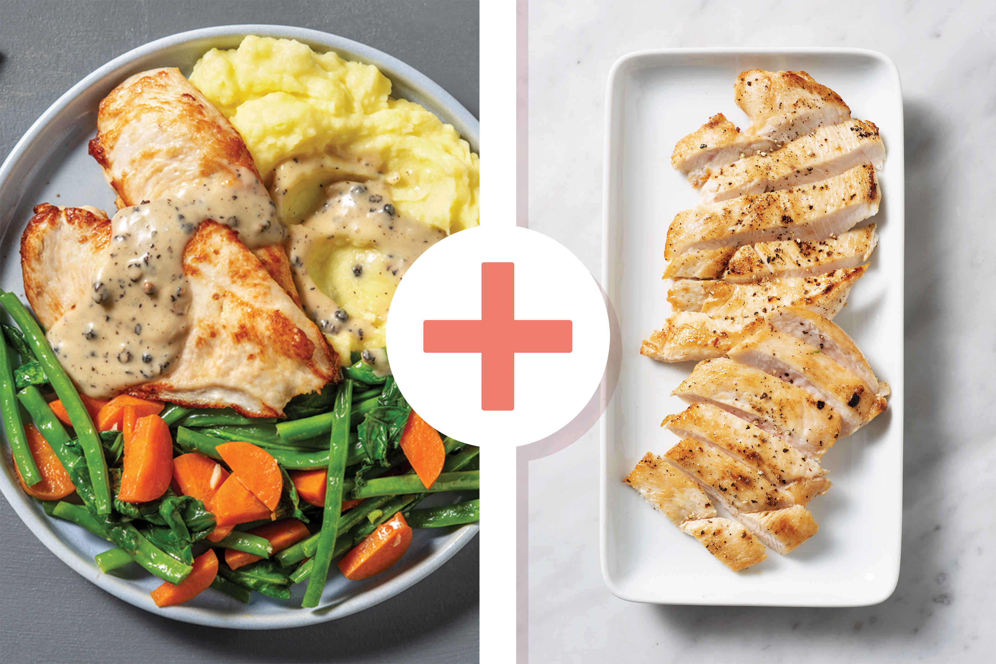 Double Chicken & Creamy Peppercorn Sauce Recipe | HelloFresh