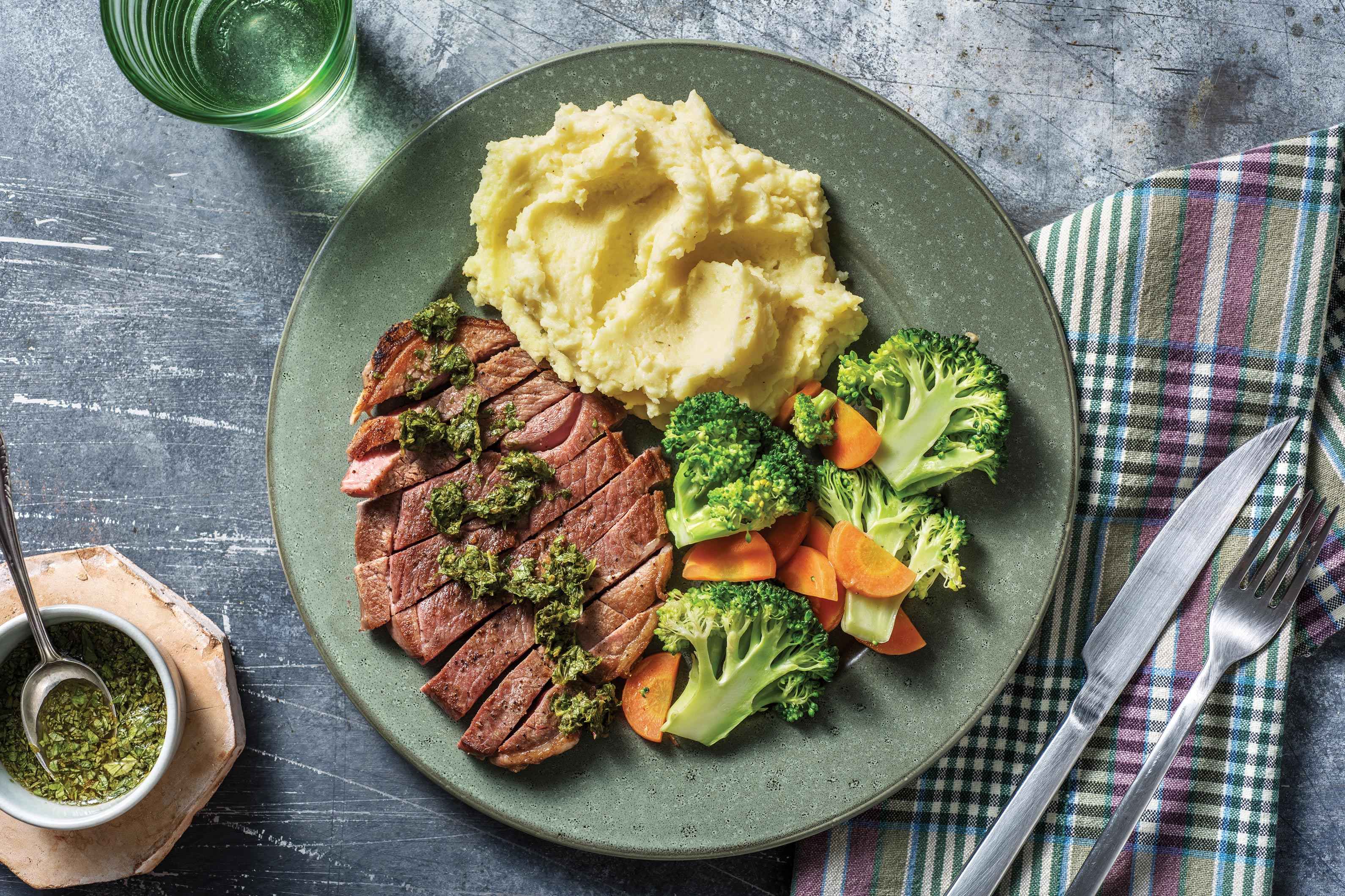 Seared Lamb Steak with Potato Mash Recipe | HelloFresh