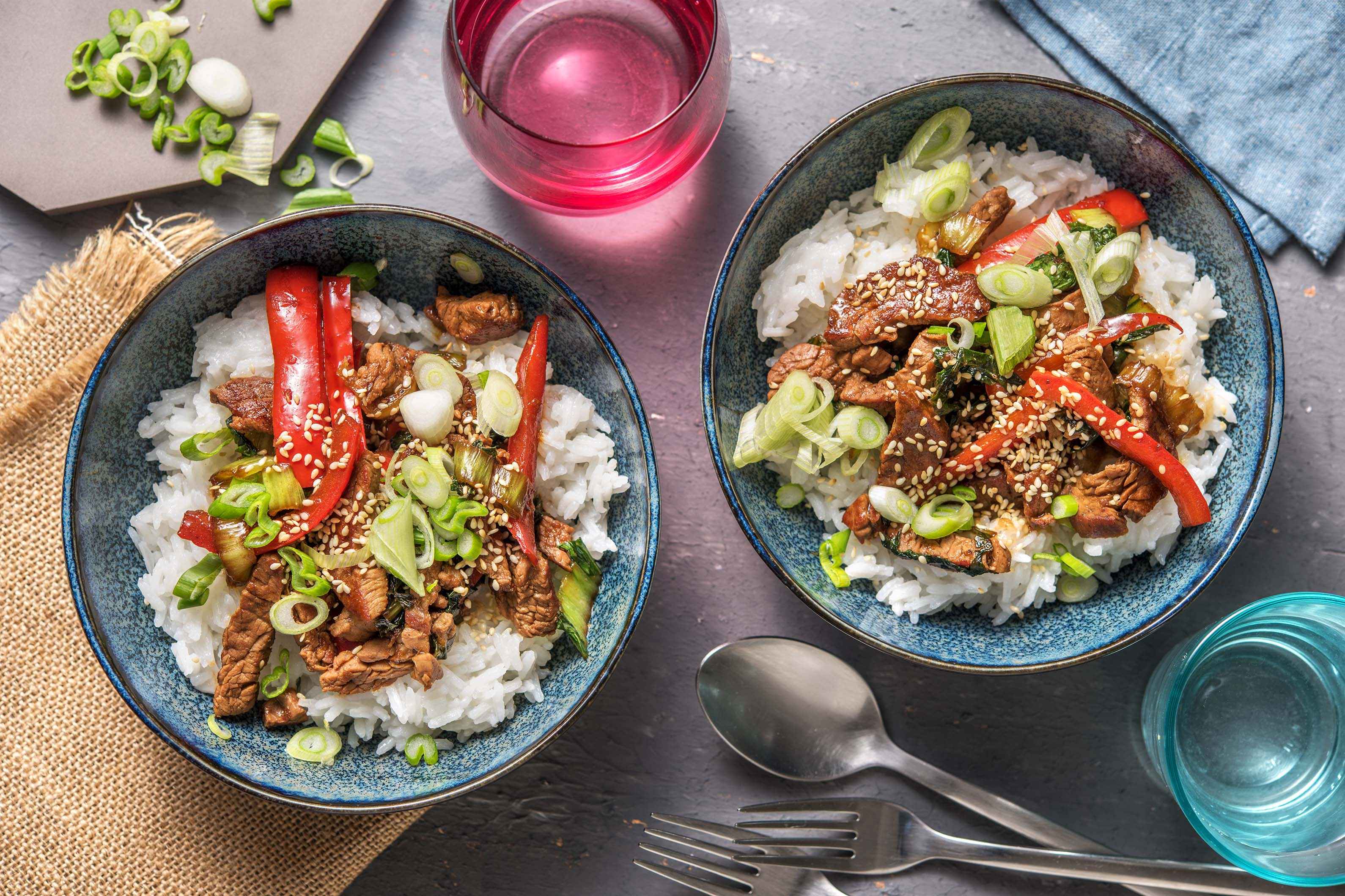 Sesame Beef Stir Fry with Jasmine Rice Recipe | HelloFresh
