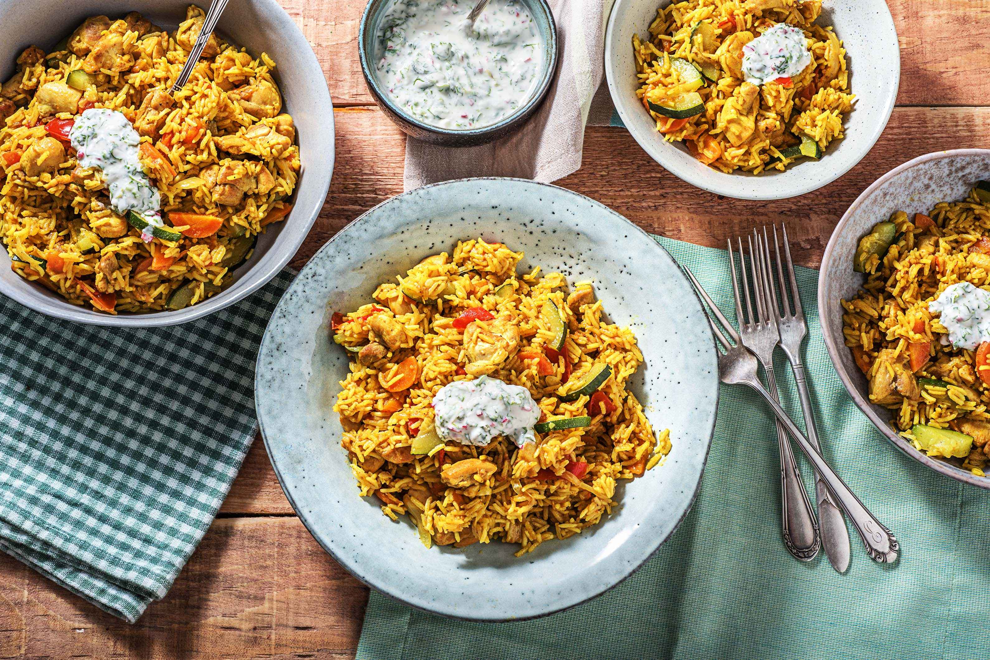 Chicken Biryani with Minty Yogurt Recipe | HelloFresh