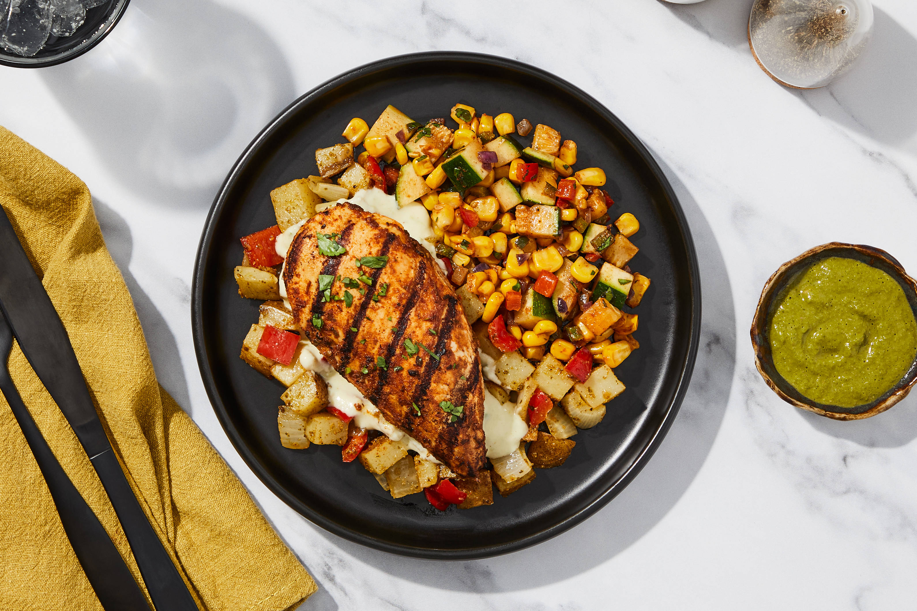 Chimichurri Chicken Breast with Pepper Jack Roasted Potatoes ...