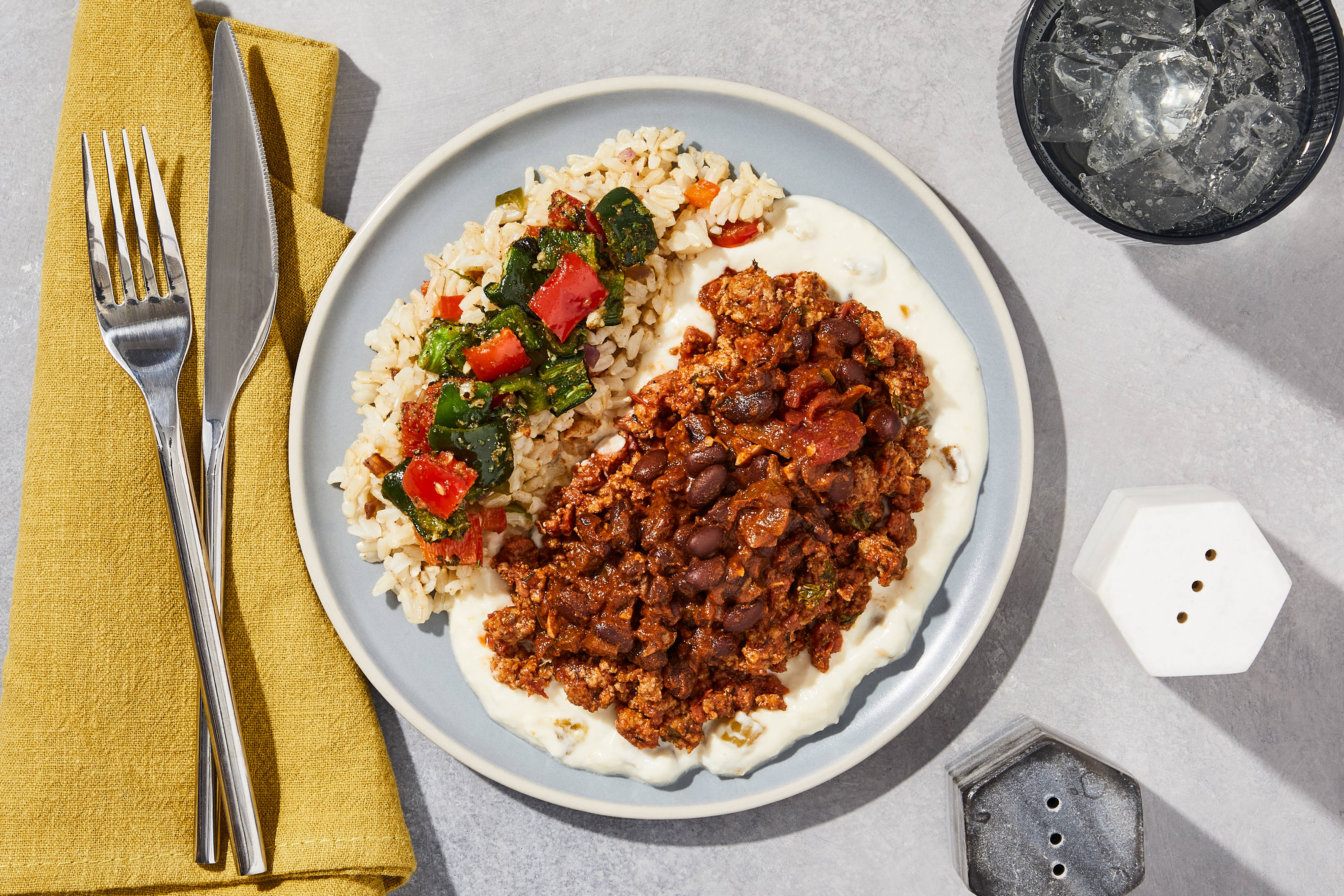 Chorizo & Black Bean Queso Fundido with Mexican-Seasoned Rice & Roasted ...