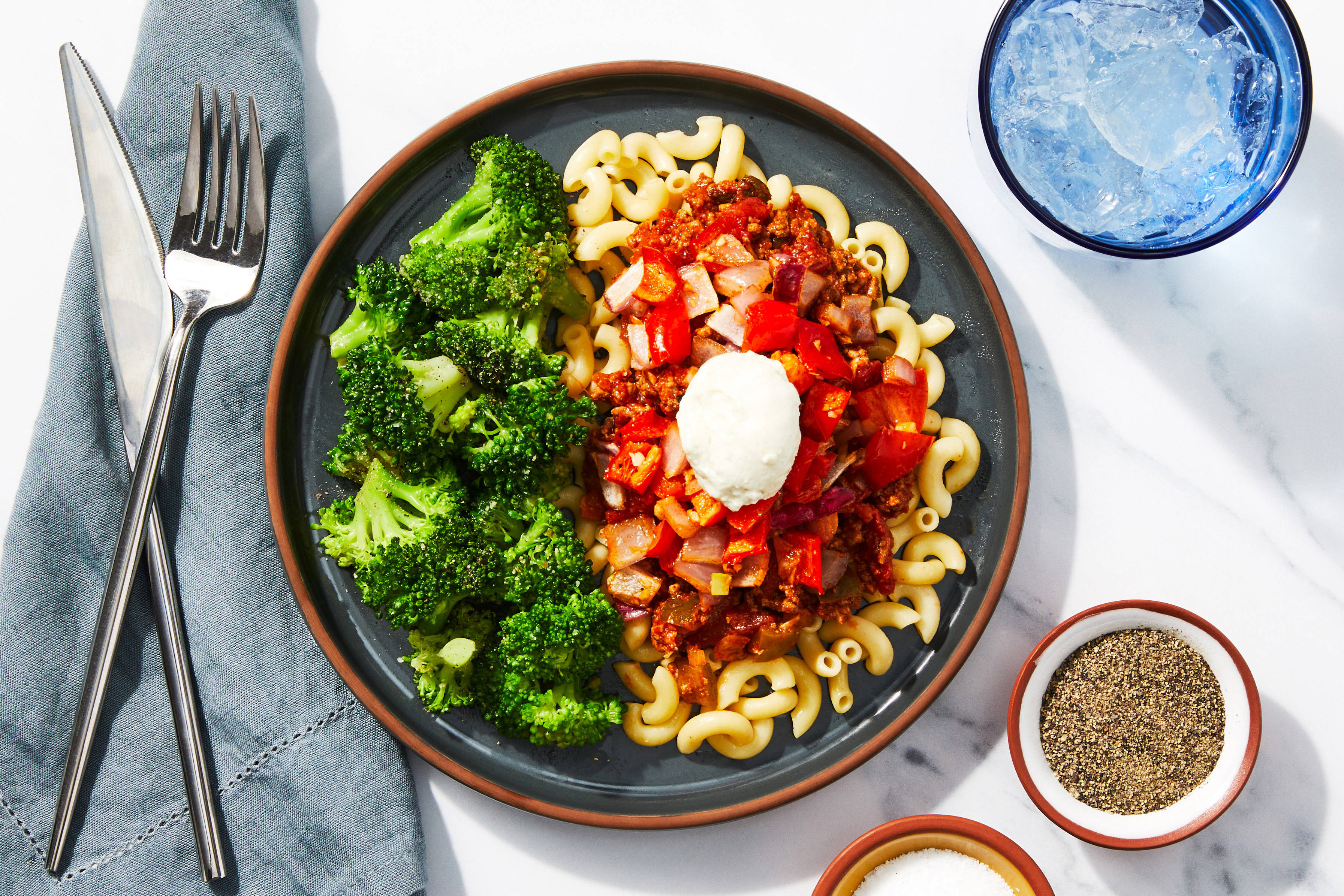Paprika Beef & Pepper Goulash Macaroni with Roasted Onions, Whipped ...