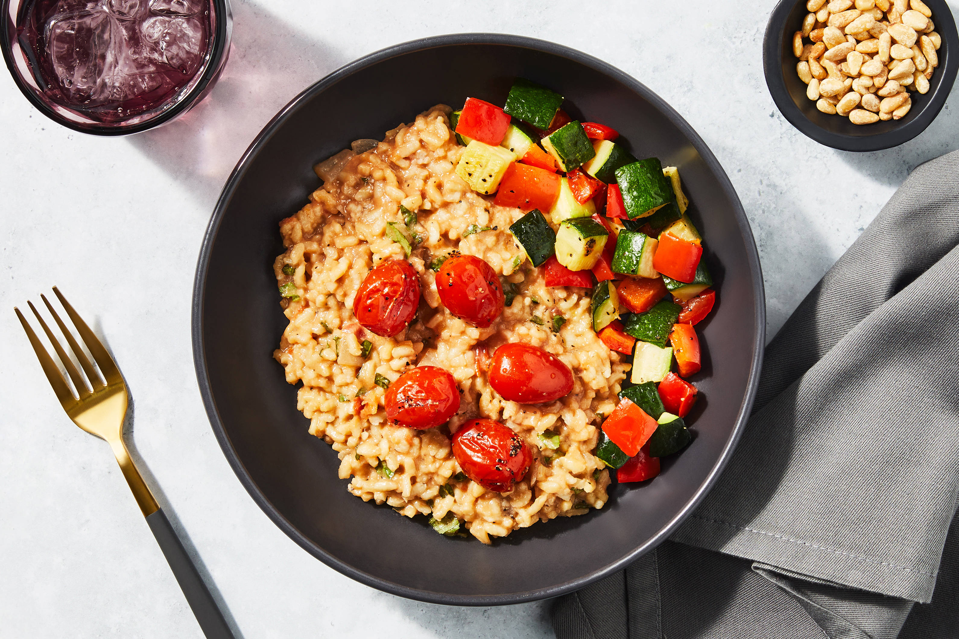 Tomato & Roasted Vegetable Risotto with Zucchini, Bell Peppers ...