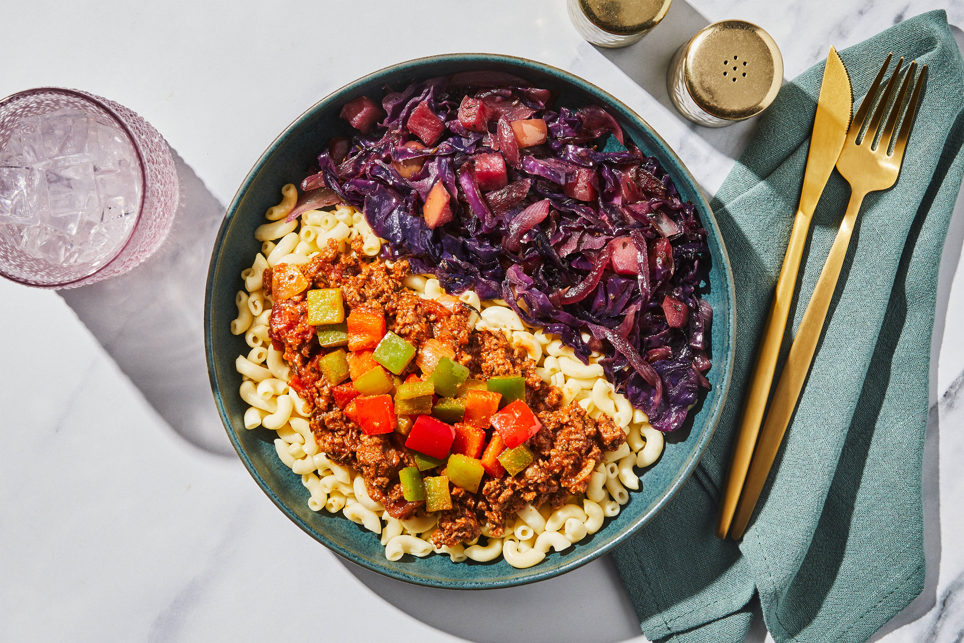 Beef Goulash & Macaroni with Braised Red Cabbage - Factor
