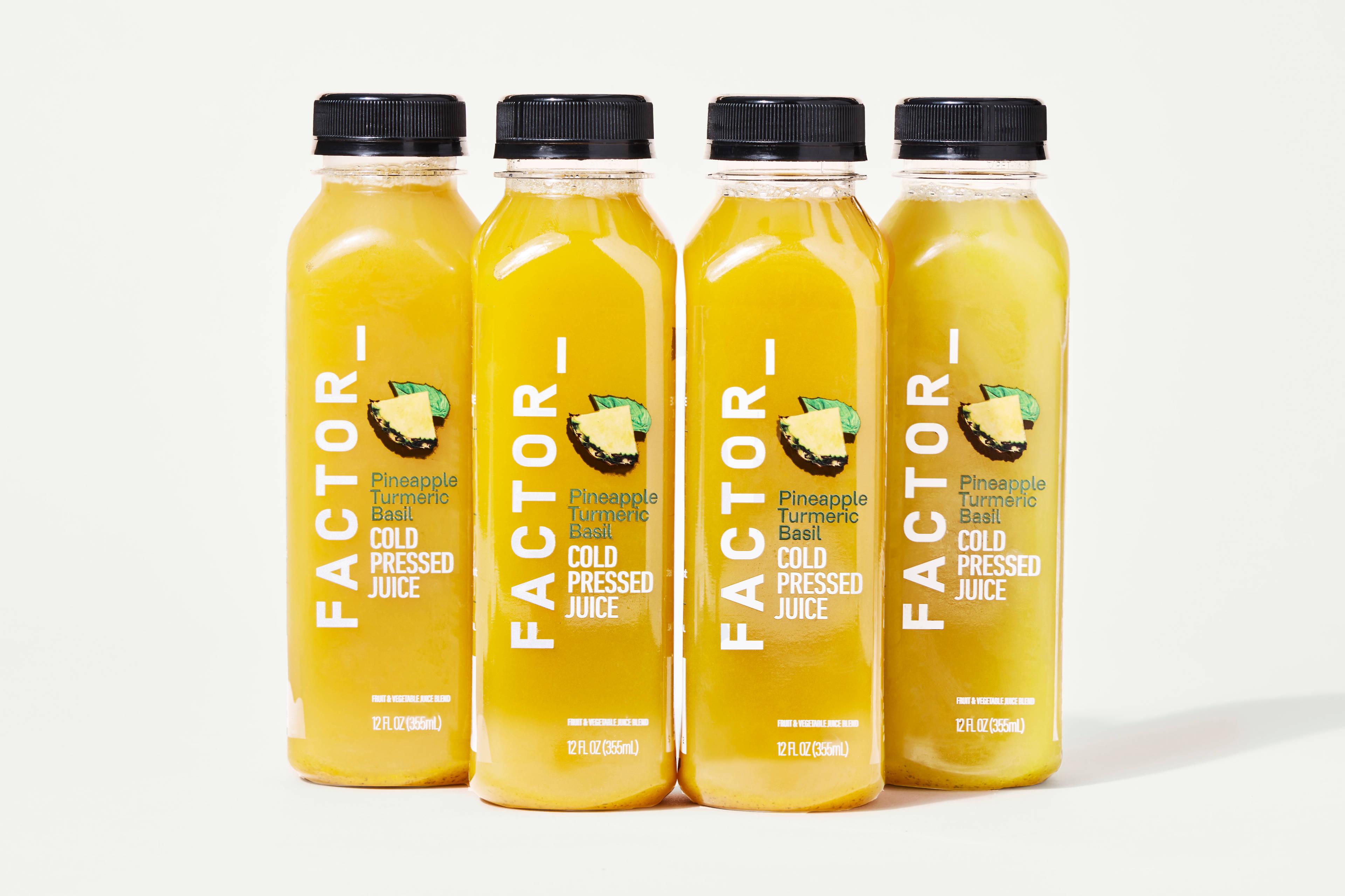 Pineapple Turmeric Basil Cold-Pressed Juice 4 Juices per Order - Factor