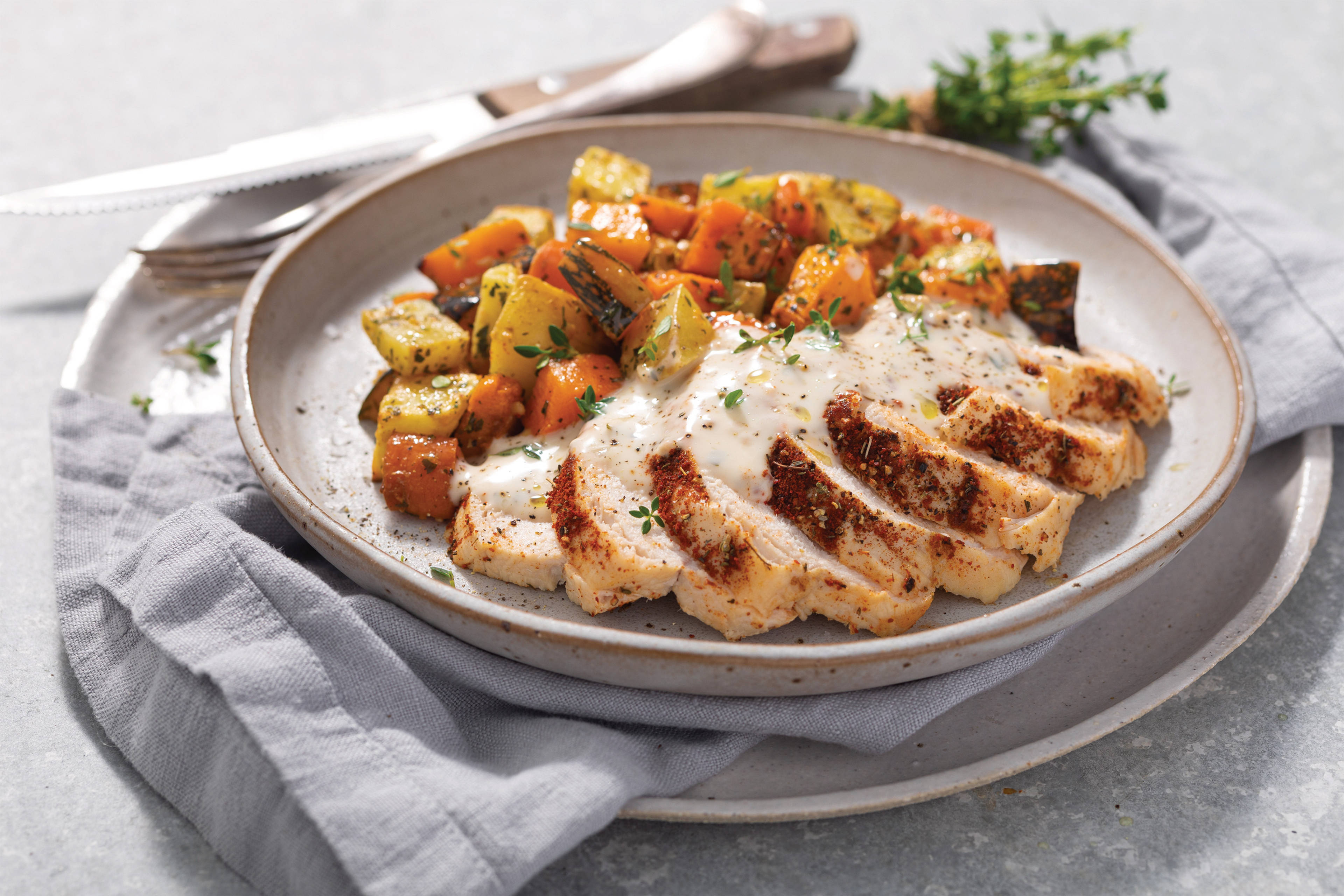 Honey Mustard Chicken with Garlic Veg | Youfoodz Meal Delivery - Youfoodz