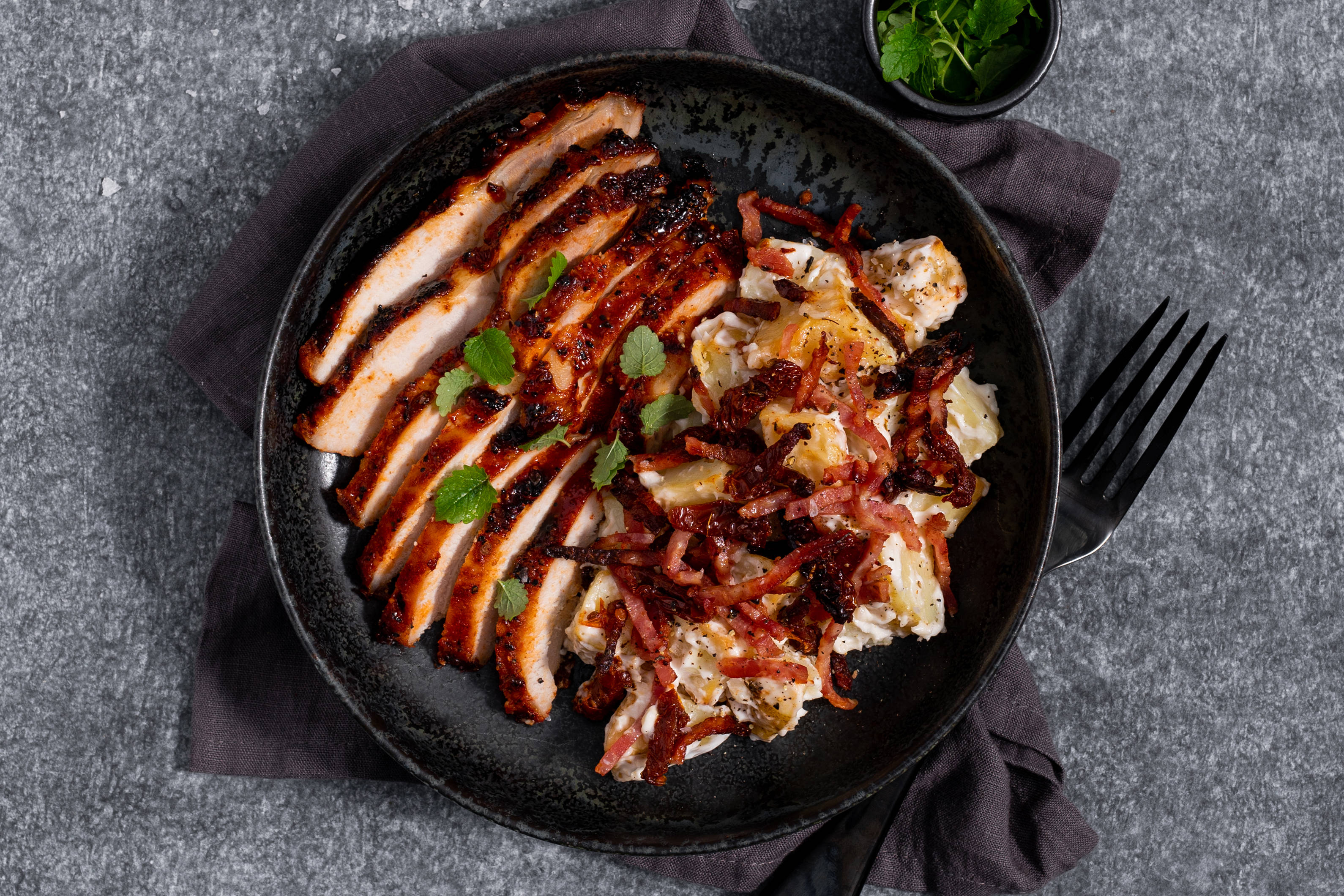 Chargrilled Lemon Chicken with Loaded Potato Salad (300g) - Youfoodz