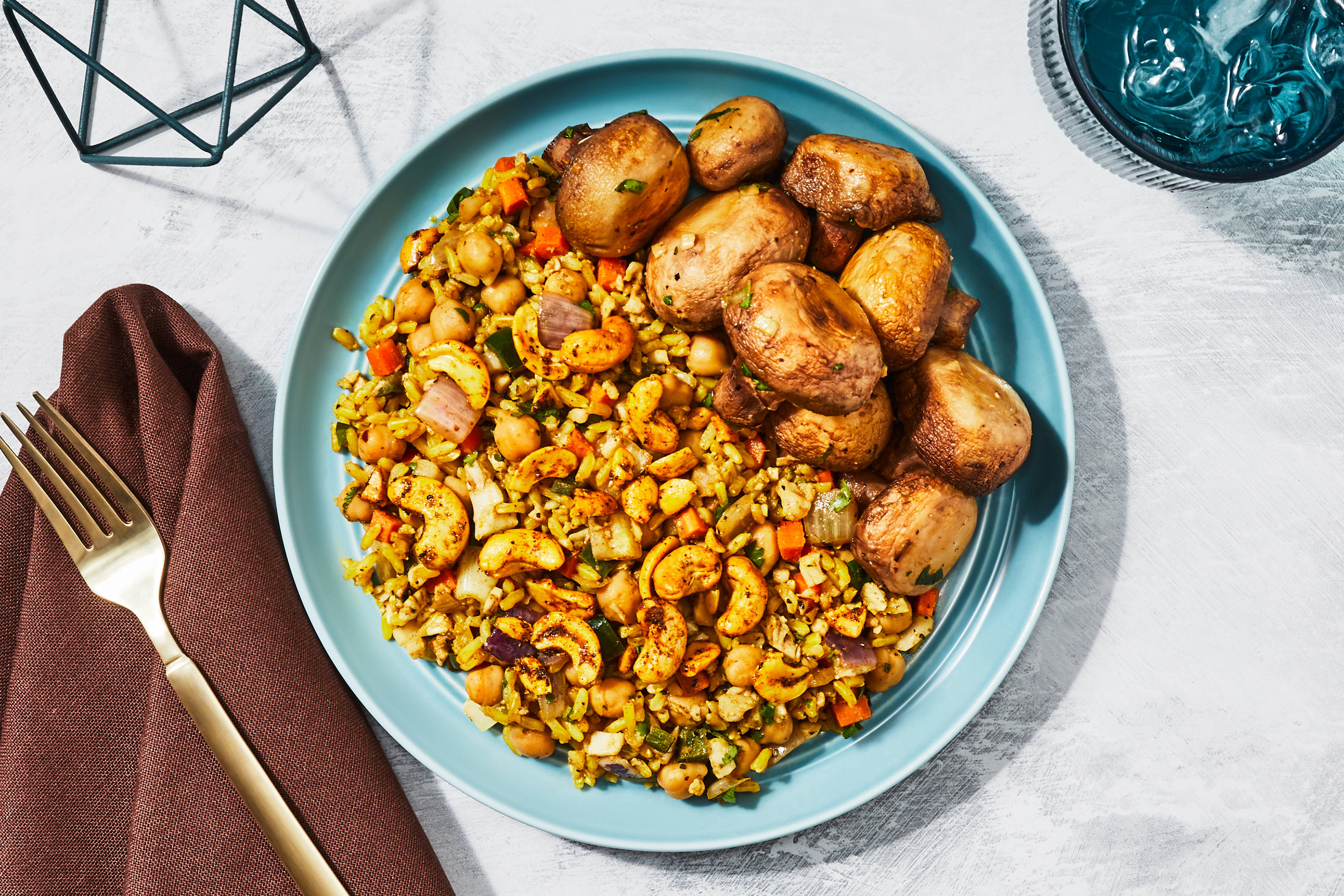 Indian-Style Vegetable Rice with Roasted Mushrooms - Factor