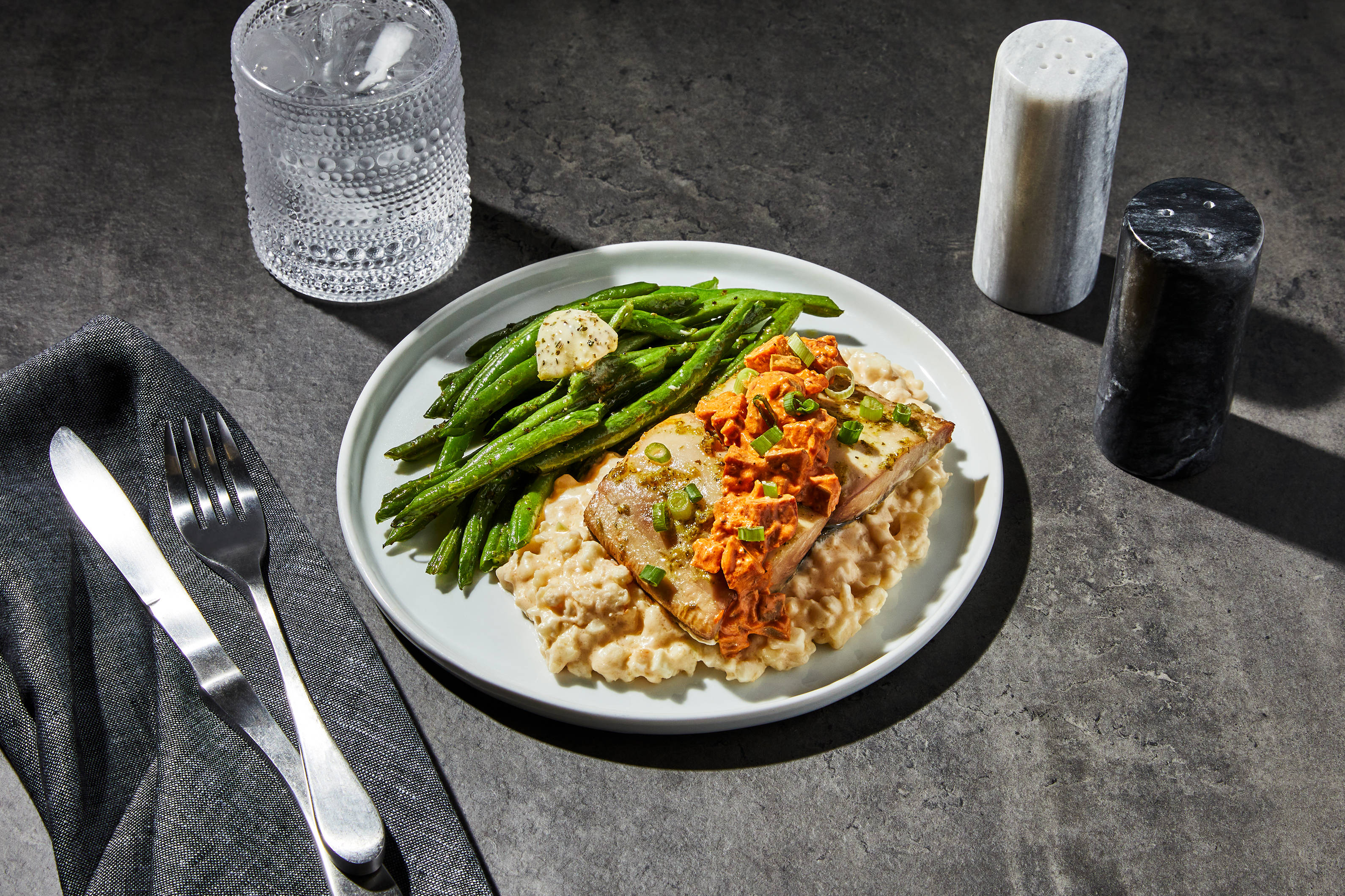Louisiana-Style Mahi Mahi with Chicken Andouille Gravy, Gouda ...