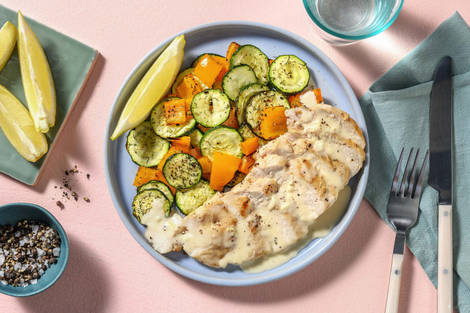 Poulet et sauce crémeuse au citron · Base de données HelloFresh