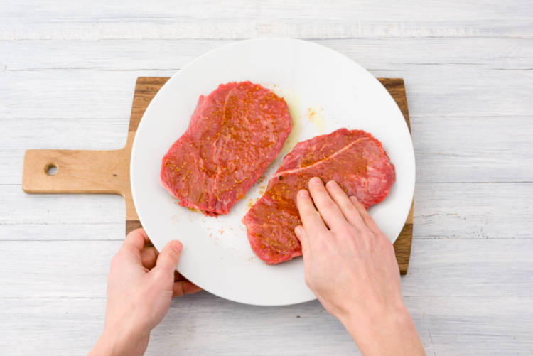 Sumac Lamb Steaks with Fattoush Salad Recipe | HelloFresh