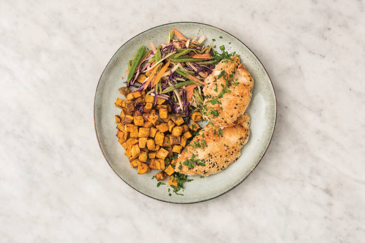Sesame-Crusted Chicken with Slaw Recipe | HelloFresh