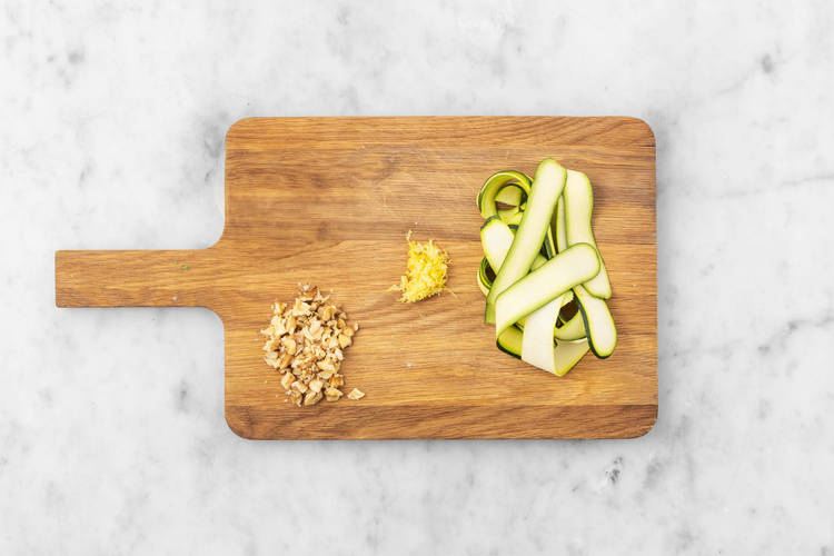 Super Nutty Lemon Dressed Courgette Ribbon Salad Recipe | HelloFresh