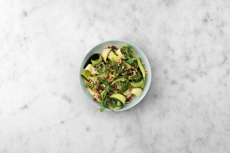 Super Nutty Lemon Dressed Courgette Ribbon Salad Recipe | HelloFresh