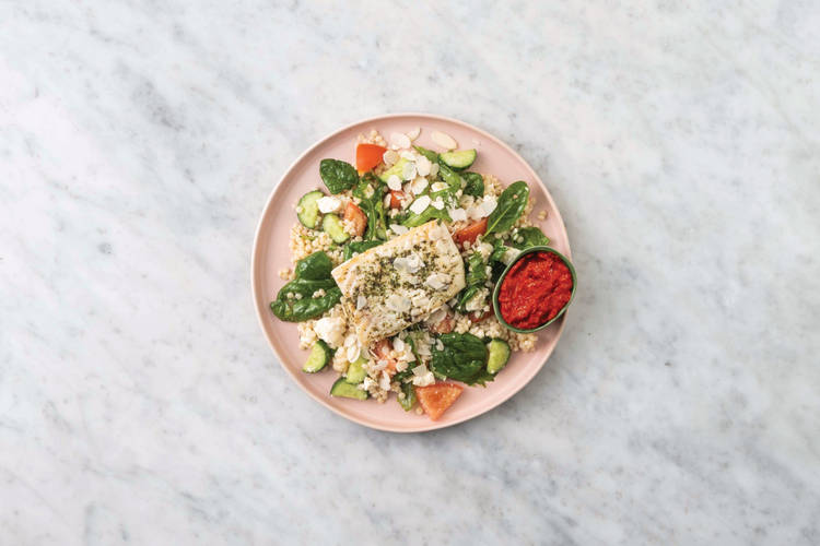 Garlic-Herb White Fish & Capsicum Relish Recipe | HelloFresh